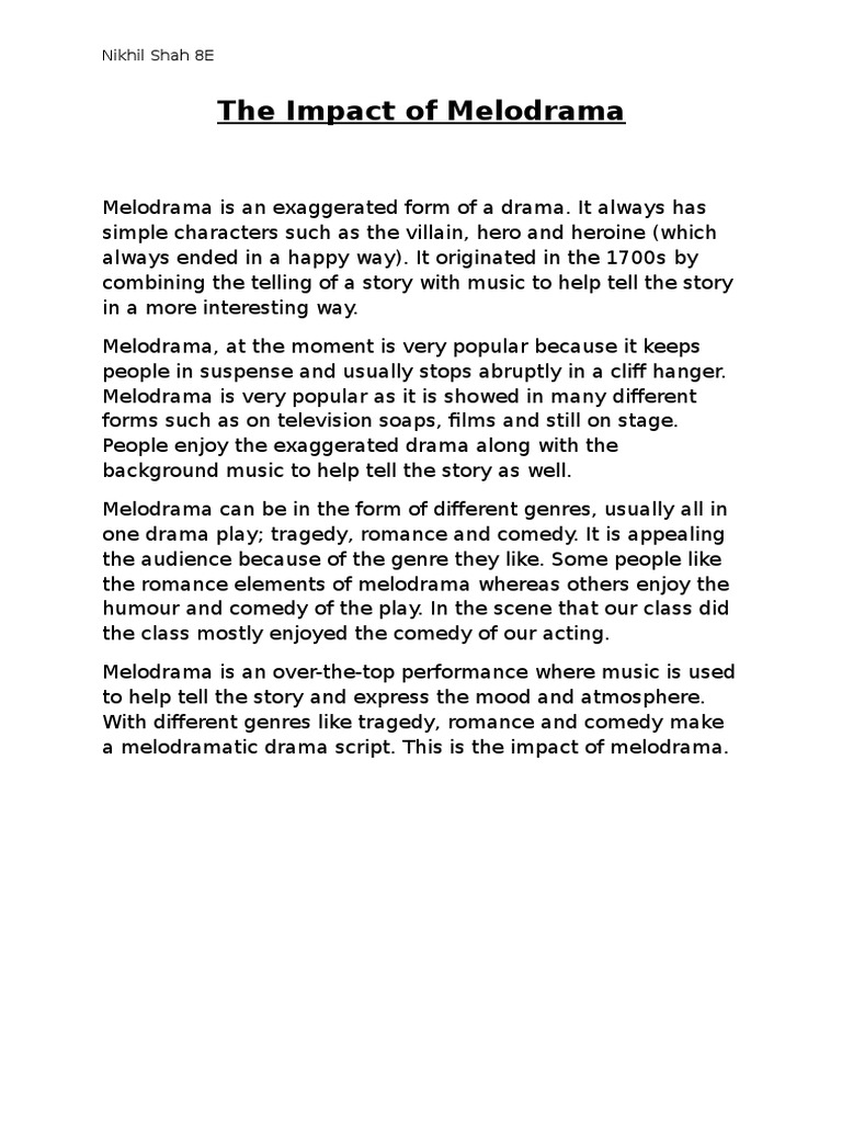 The Impact of Melodrama Explained | PDF