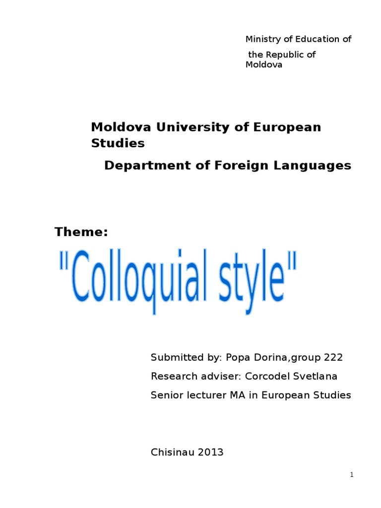 colloquial style | Stress (Linguistics) | Ellipsis