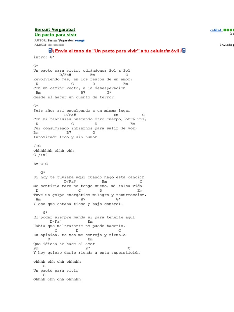 Bersuit Vergarabat-Un Pacto | PDF | Artes del Lenguaje y Comunicación ...