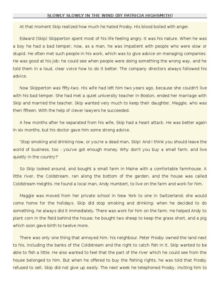 Slowly Slowly in The Wind | PDF | Poetry | Classics