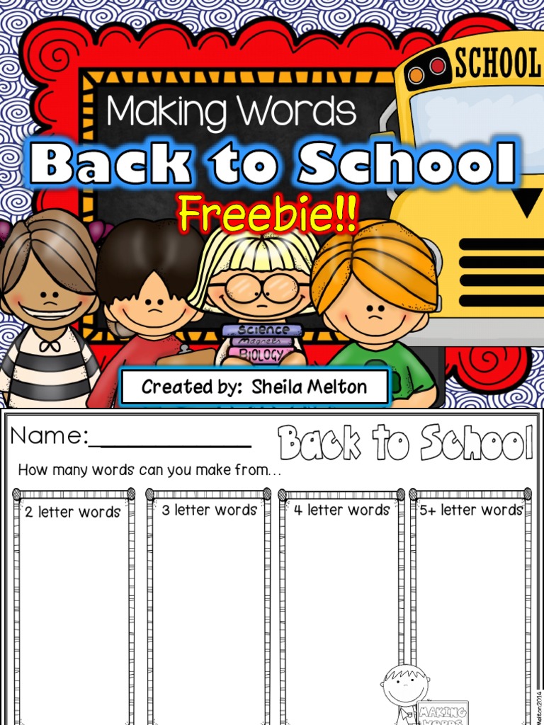 Back To School Making Words Freebie | PDF