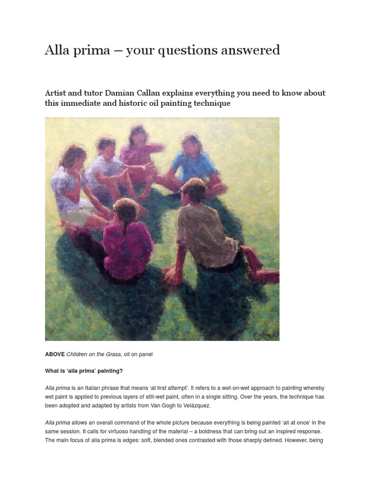 Alla Prima Technique | PDF | Oil Painting | Visual Arts