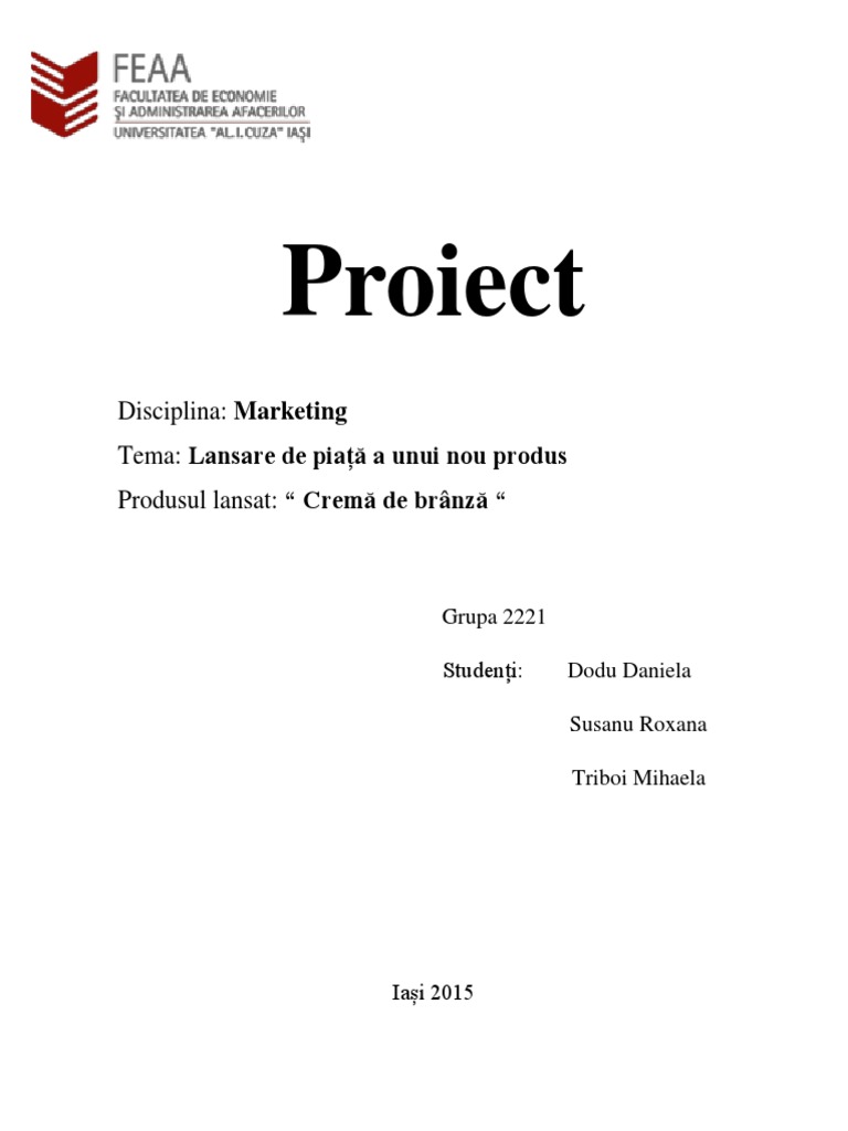 Proiect Marketing Feaa | PDF