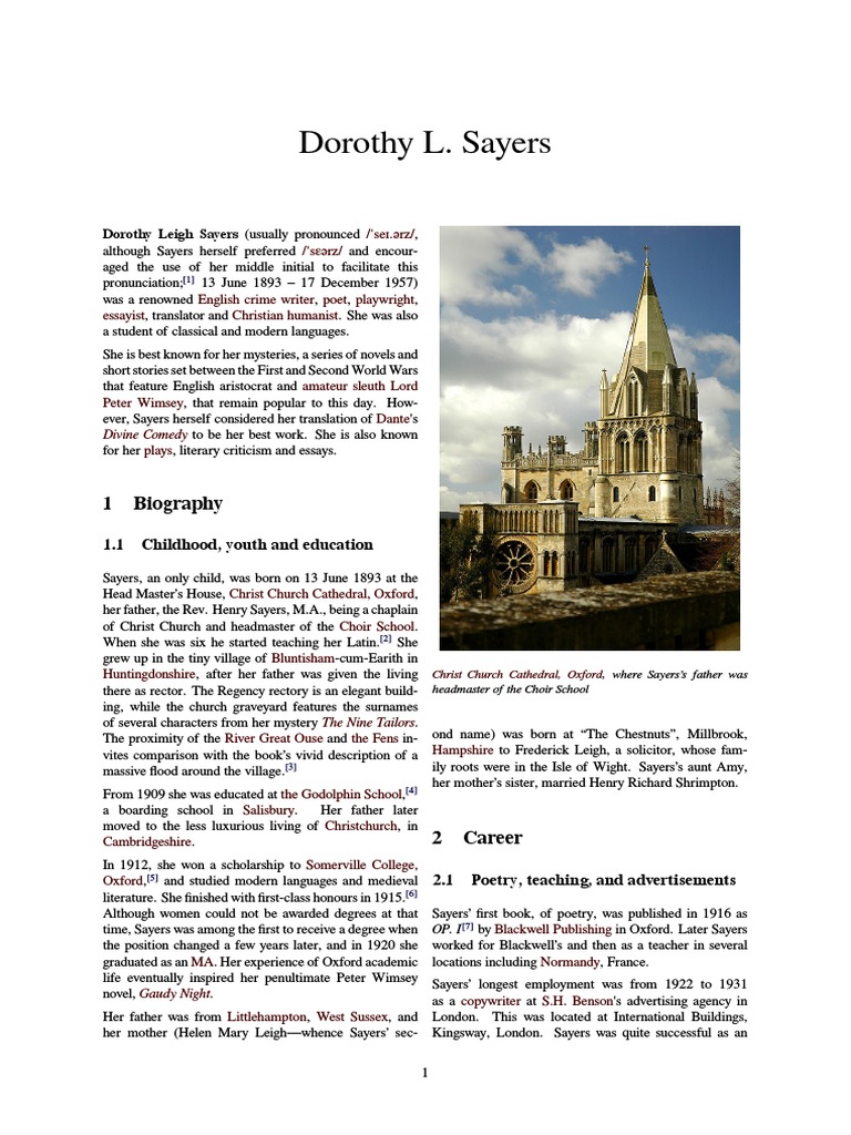 Dorothy L. Sayers | PDF | Harriet Vane