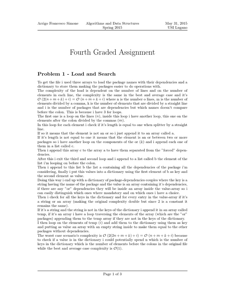 Fourth Graded Assignment: Problem 1 - Load and Search | Download Free PDF | Array Data Type ...