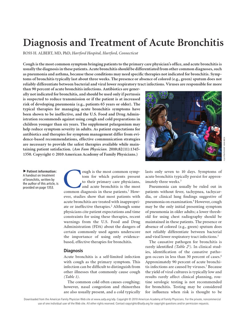 Bronchitis Diagnosis and Management | PDF