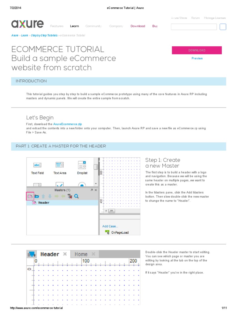 ECommerce Tutorial - Axure | PDF | Tab (Gui) | Double Click