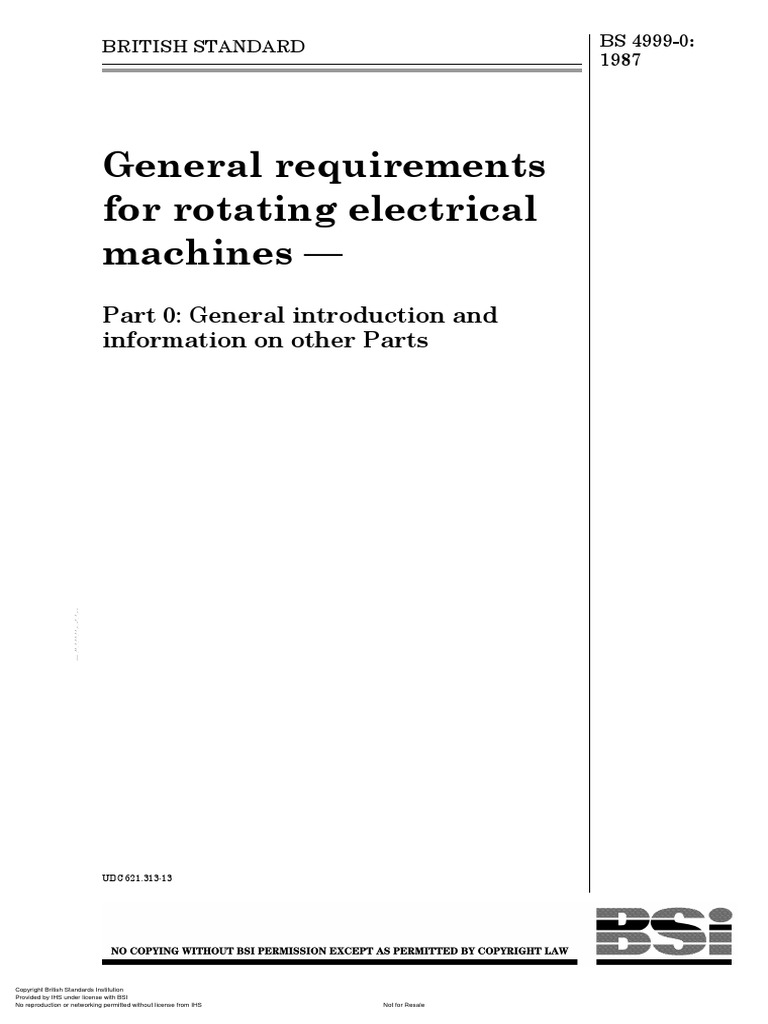 BS 4999-0 General Requirements | PDF | Copyright | Engineering