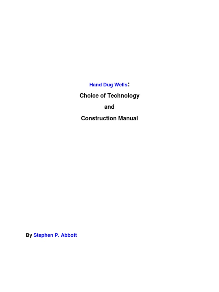 Hand Dug Wells: Design & Construction Guide | PDF | Deep Foundation ...