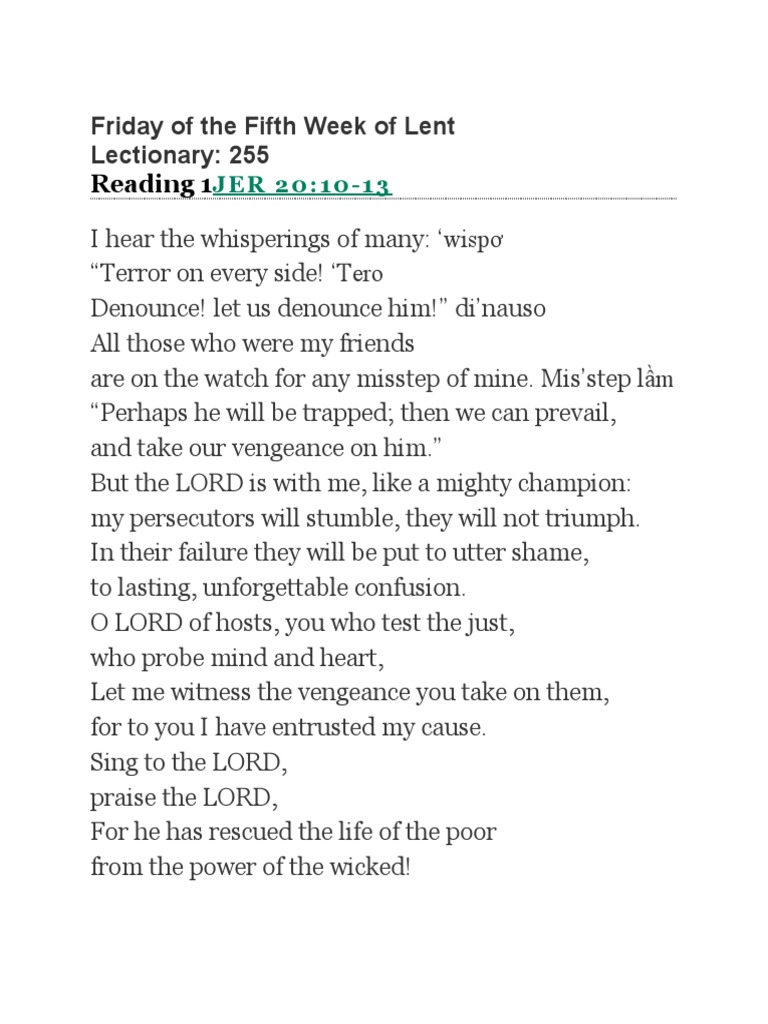 Friday of The Fifth Week of Lent | PDF