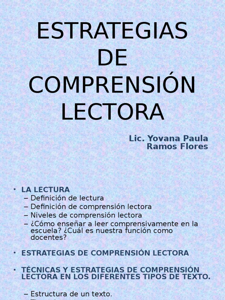 Estrategias de Comprensión Lectora | Descargar gratis PDF | Comprensión ...