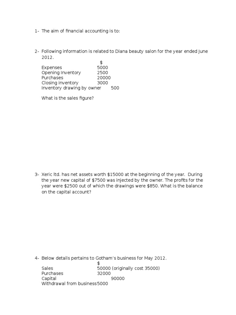 Financial Accounting Exercises and Concepts | PDF