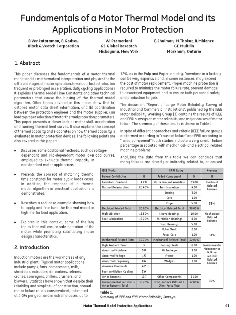 Motor Thermal Model Hot Cold Motor Curves | PDF | Temperature | Heat