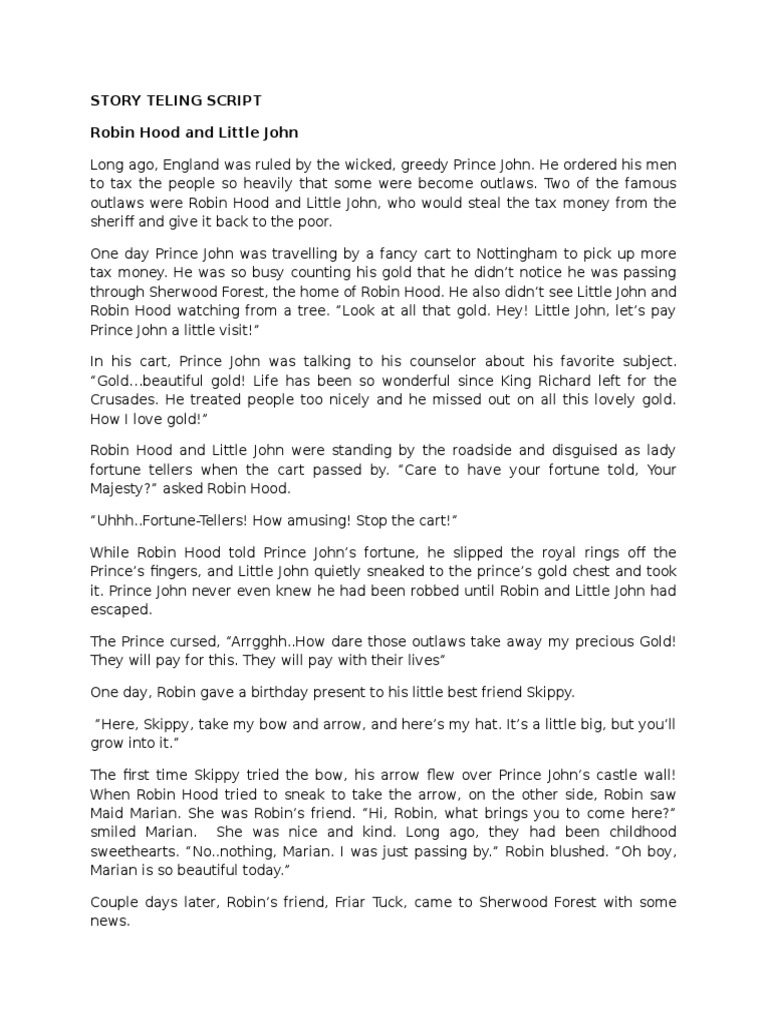 Robin Hood: A Short Play Script | PDF | Robin Hood | Archery