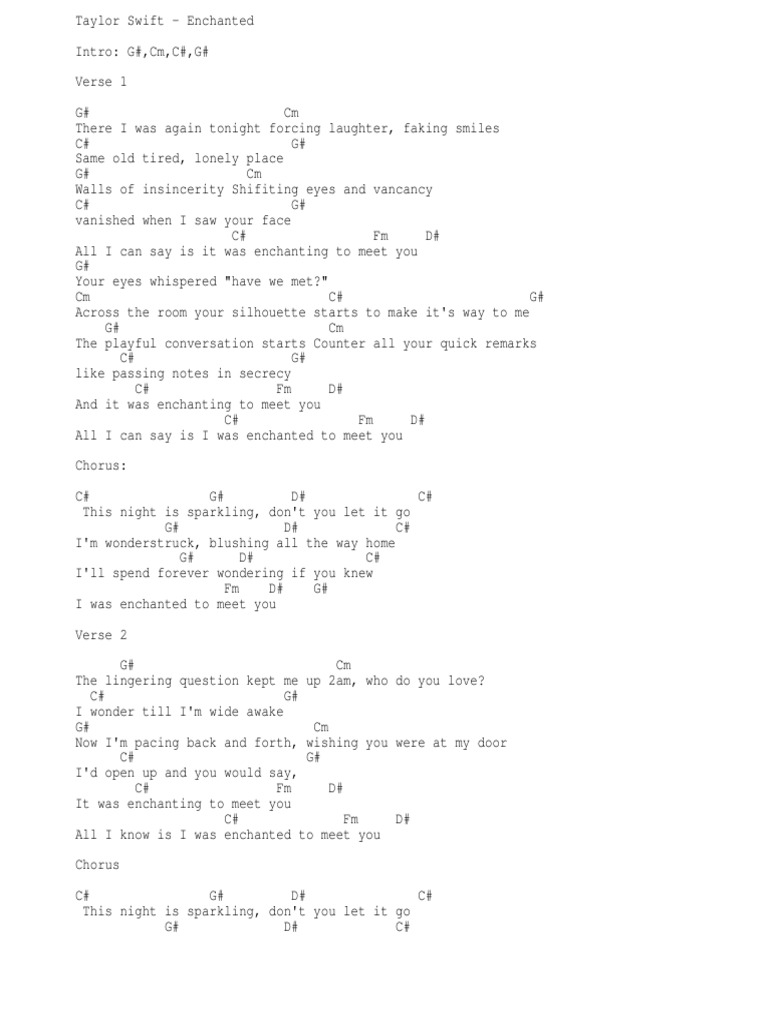 Enchanted Taylor Swift Lyrics