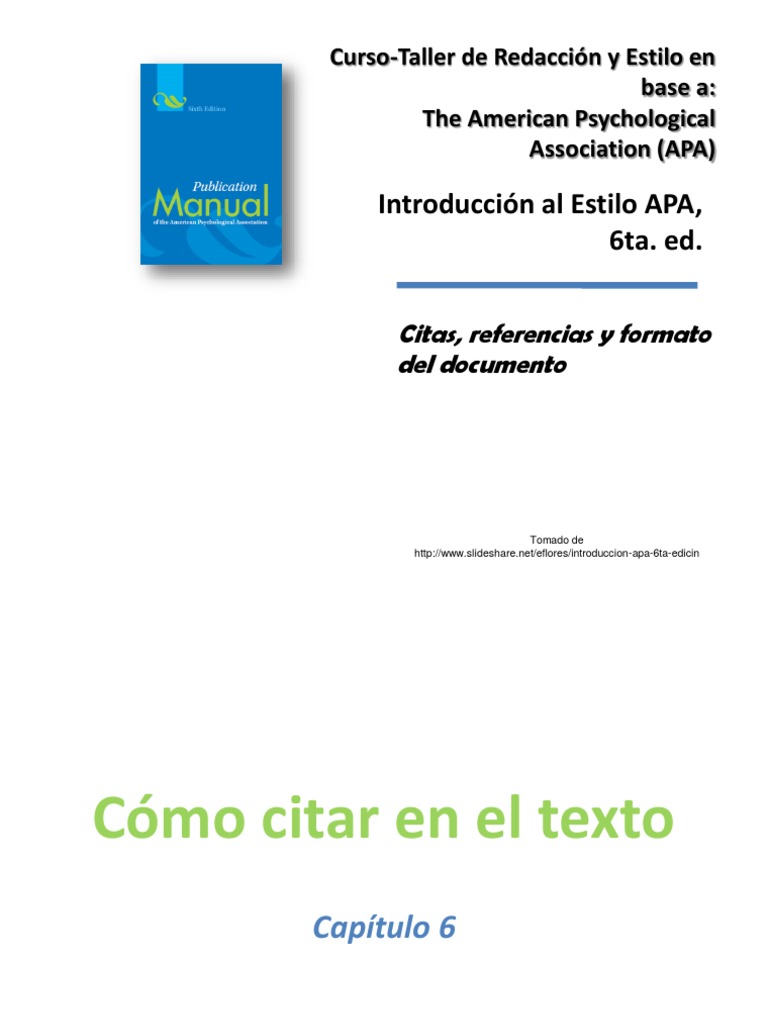 Normas APA 6ta Edicion | PDF | Estilo apa | Comillas