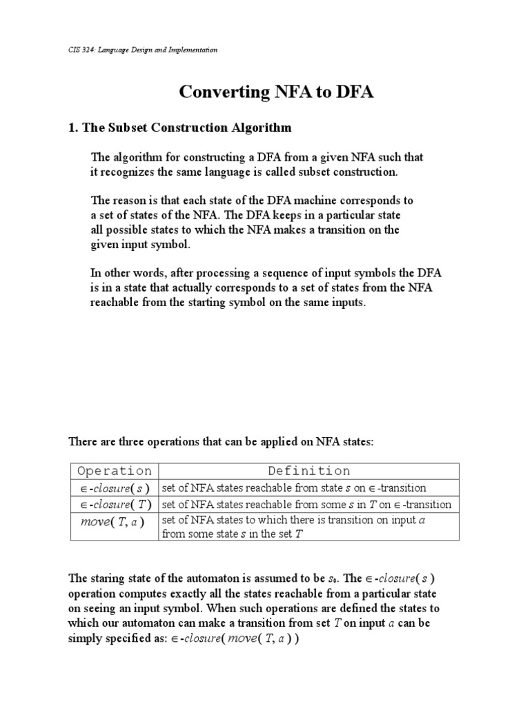 Nfa To Dfa | PDF | Areas Of Computer Science | Digital Electronics