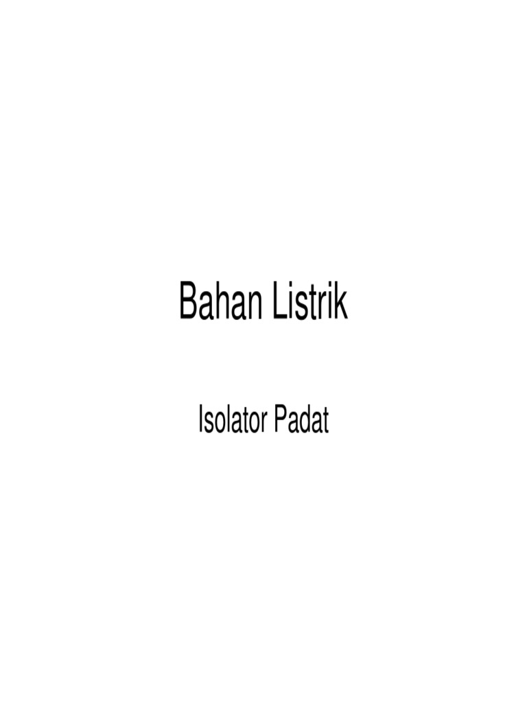 BL 5 Bahan Isolator Padat | PDF
