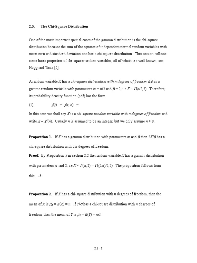 Chi-Square Distribution Basics | PDF | Chi Squared Distribution ...