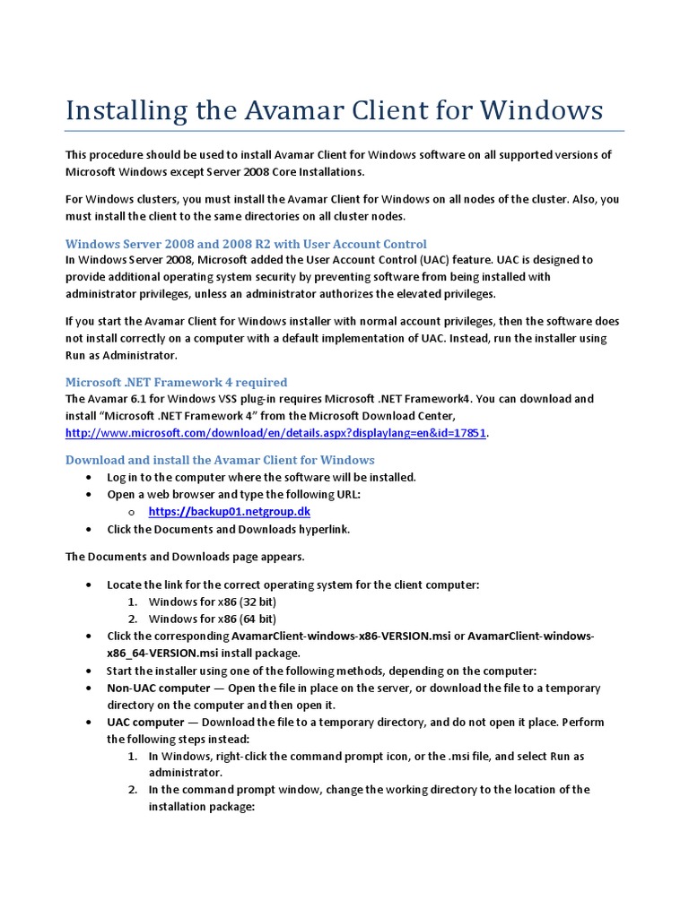Installing and Registering the Avamar Client for Windows - A Step-by ...
