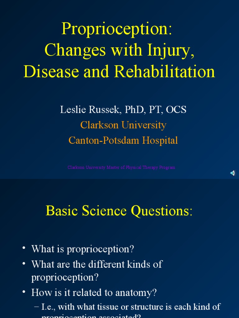 Proprioception Changes With Injury | PDF | Senses | Neurobiology
