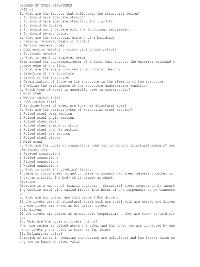 Design of Steel Structures | Download Free PDF | Rivet | Tension (Physics)