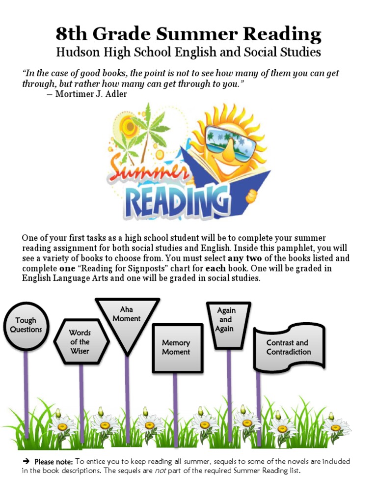 Final 2015 Summer Reading Brochure 8th Grade | PDF | Malala Yousafzai