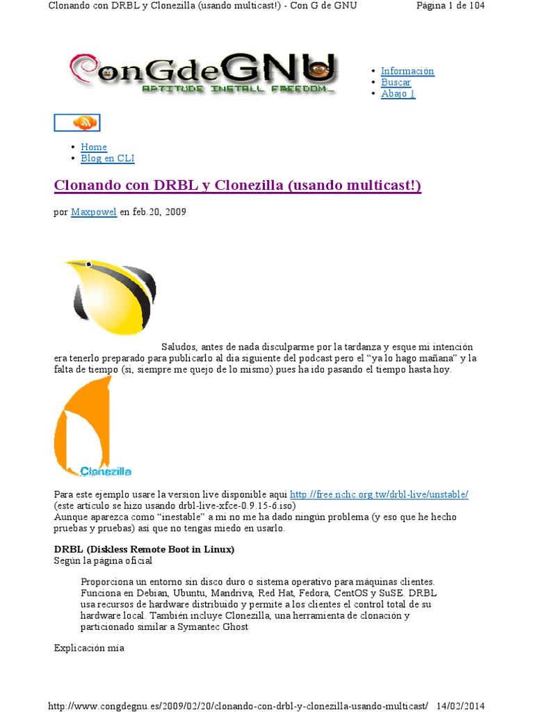 Clonación de Discos con DRBL y Clonezilla | PDF | Dirección IP ...