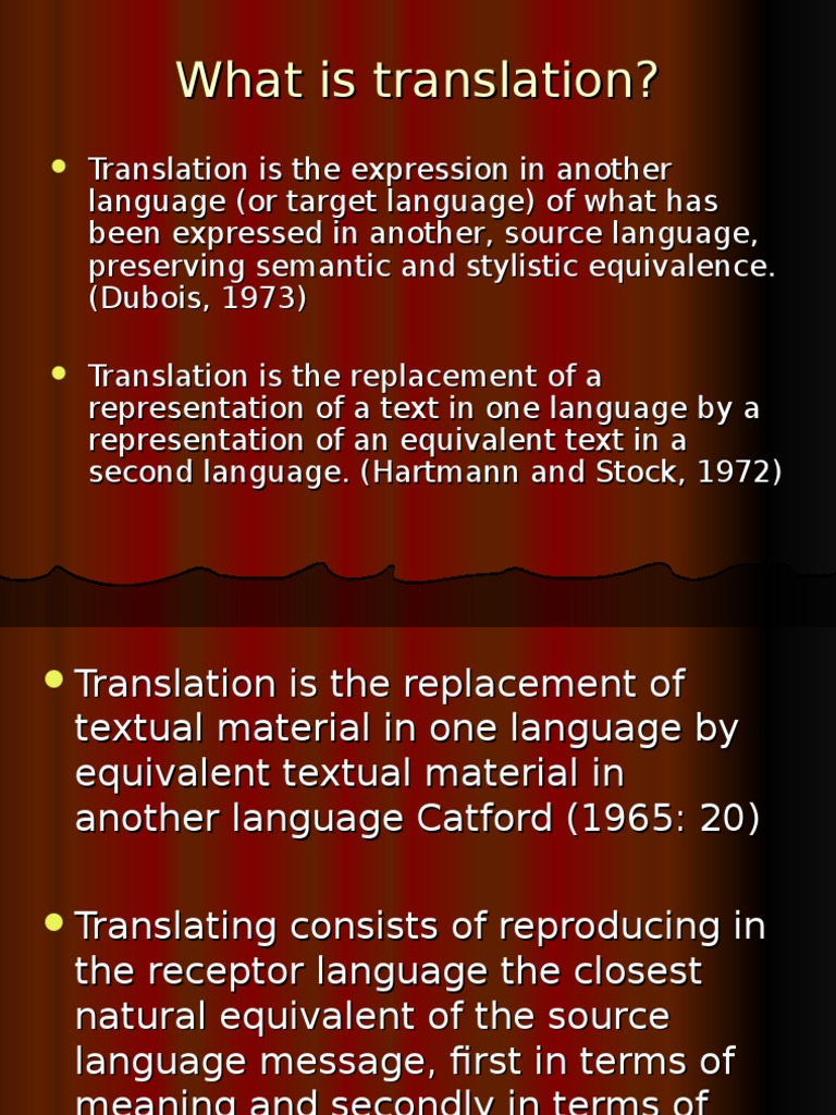 Definition of Translation | Lexicon | Translations