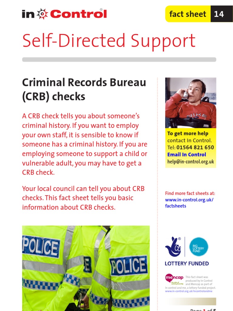 Criminal Records Bureau (CRB) Checks | PDF | Misconduct | Public Law