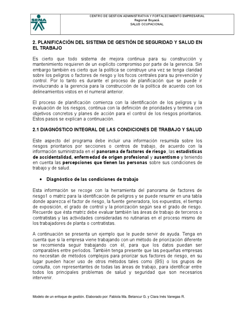 Diagnostico SG SST Sena | PDF | Planificación | Estadísticas