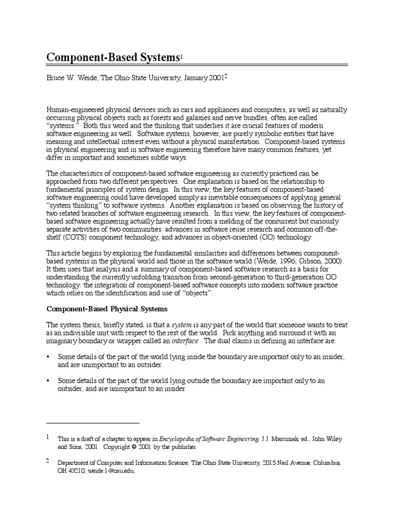 Component-Based Physical Systems | PDF | Component Based Software Engineering | Class (Computer ...