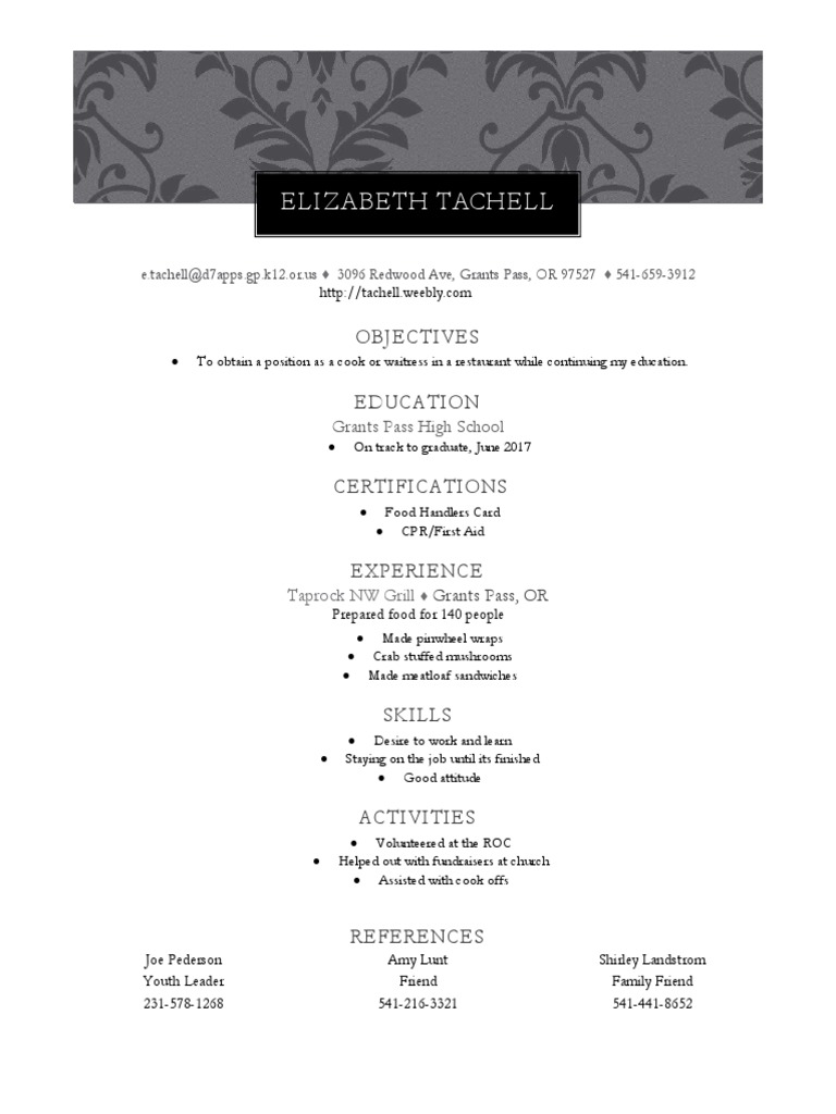 Elizabeth Tachell Resume 3 | PDF