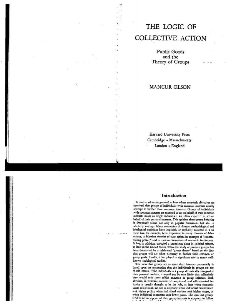 Mancur Olson - Logic of Collective Action | PDF