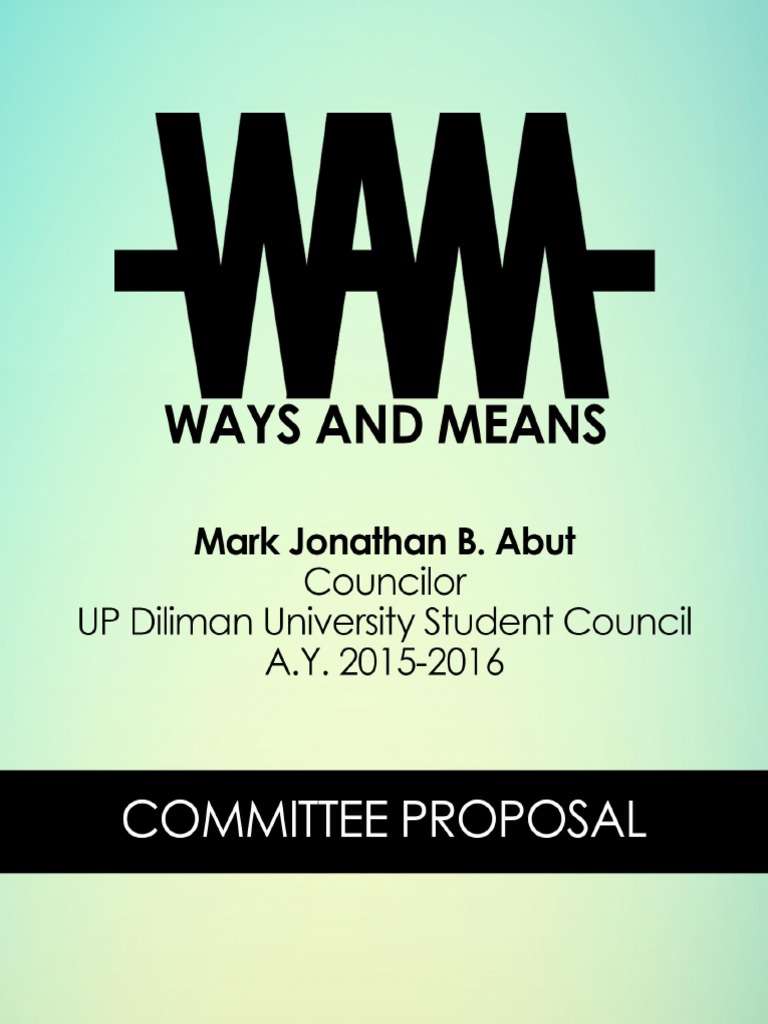 Ways and Means Committee Proposal - Abut, Marjon | Download Free PDF ...