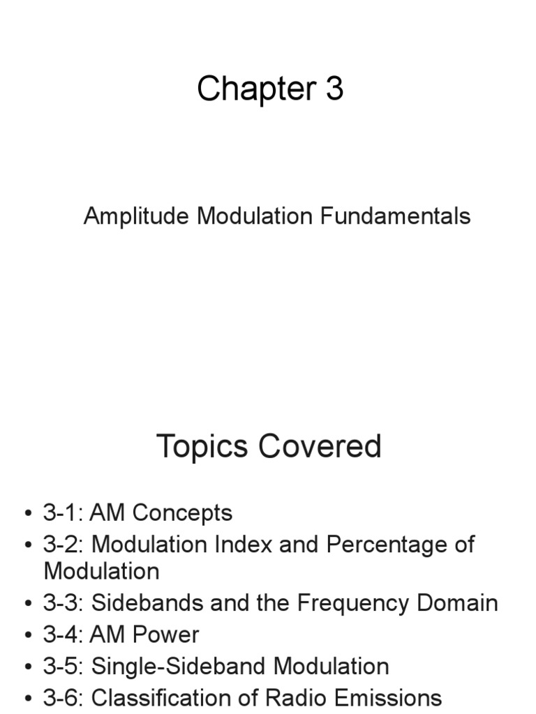 3-Amplitude Modulation Fundamentals | PDF | Modulation | Amplitude