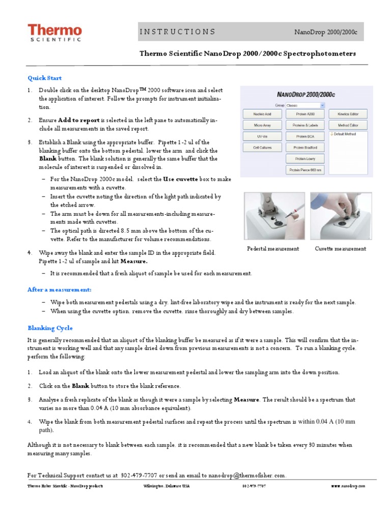 Quick Guide Nanodrop | PDF | Spectrum | Chemistry