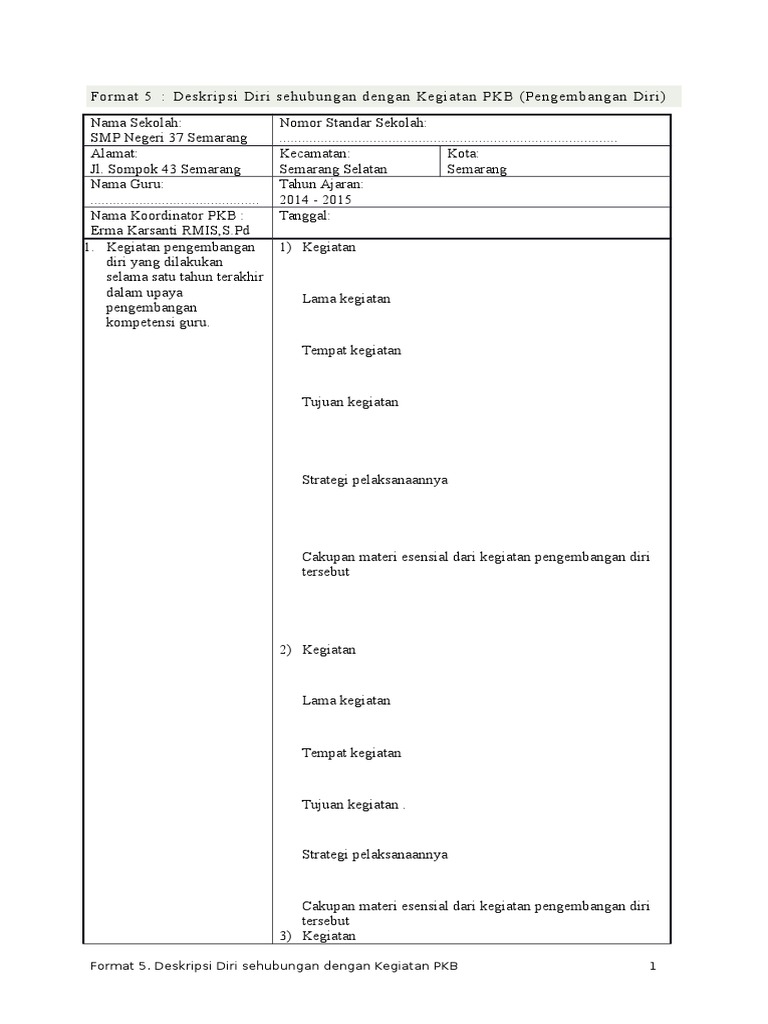Format 5 (Laporan PKB) | PDF