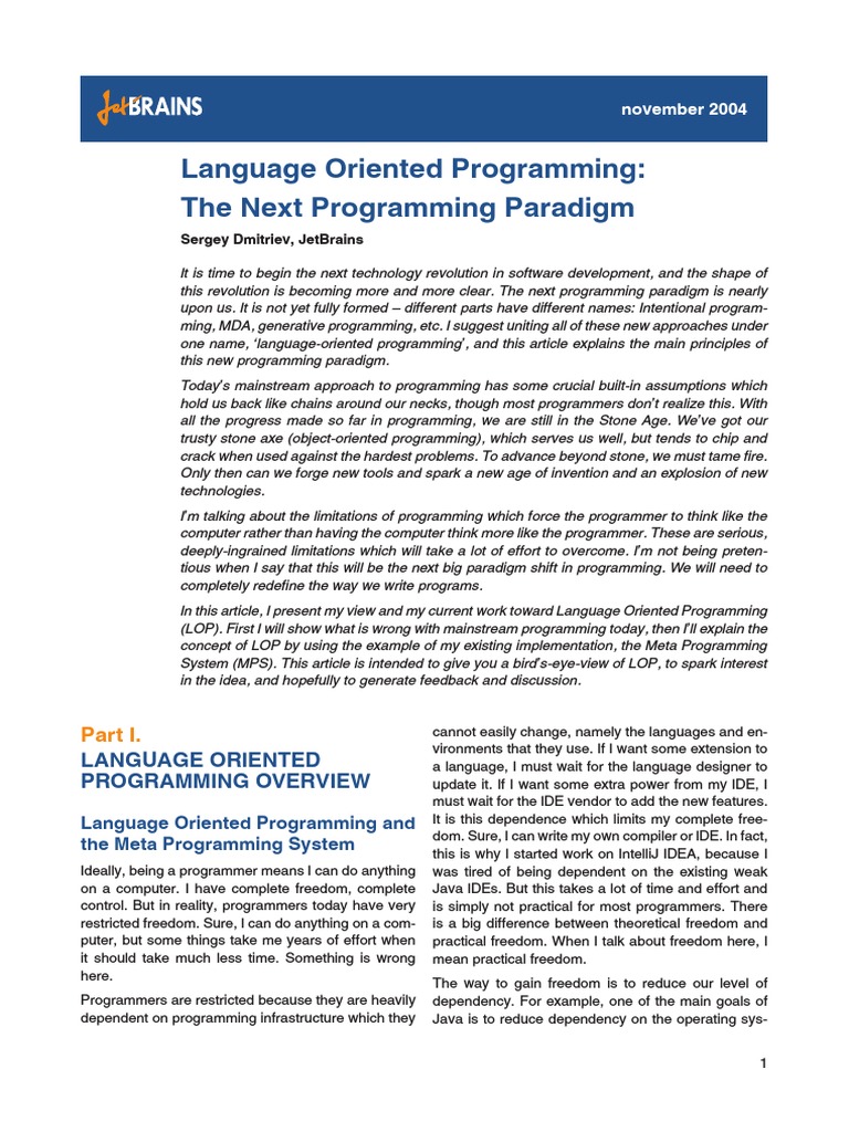 Language Oriented Programming | PDF