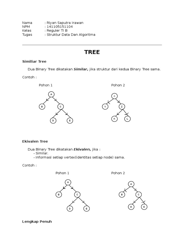 Tugas Struktur Data Algoritma Tree | PDF