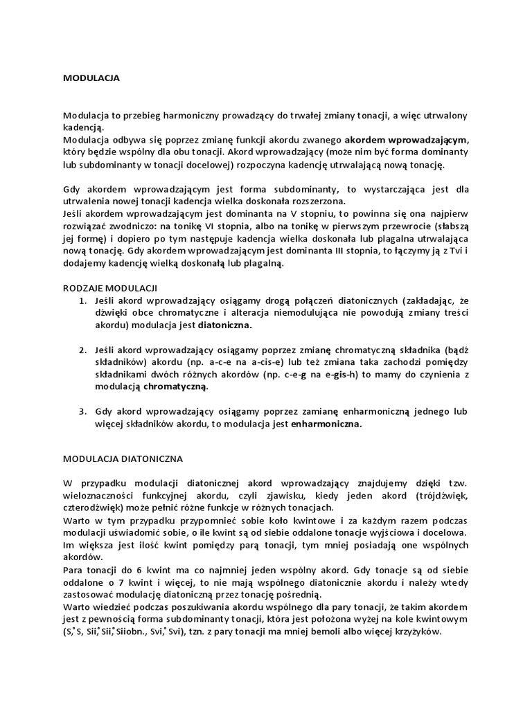 Modulacja Diatoniczna | PDF