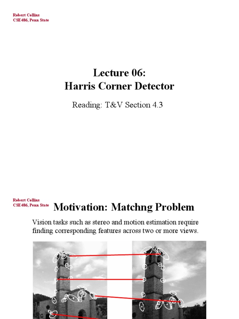 Harris Corner Detector | PDF | Derivative | Gradient