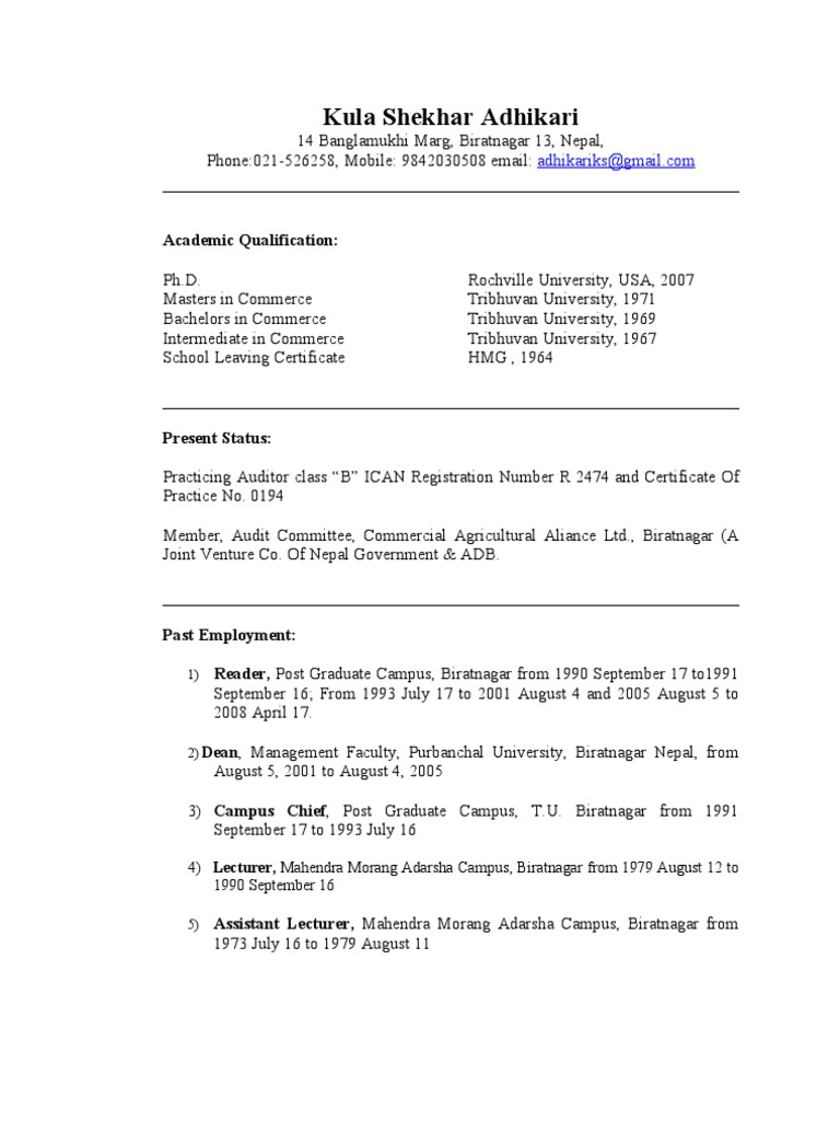 Kula Shekhar Adhikari | PDF | Thesis | Postgraduate Education