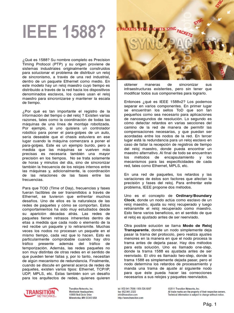 IEEE 1588 Spanish | PDF | Reloj | Ethernet