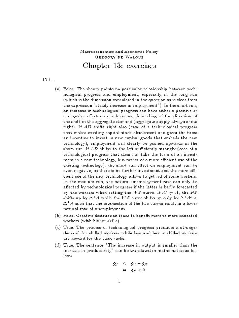 Ch13 Hub Exercises Pdf Labour Economics Unemployment 