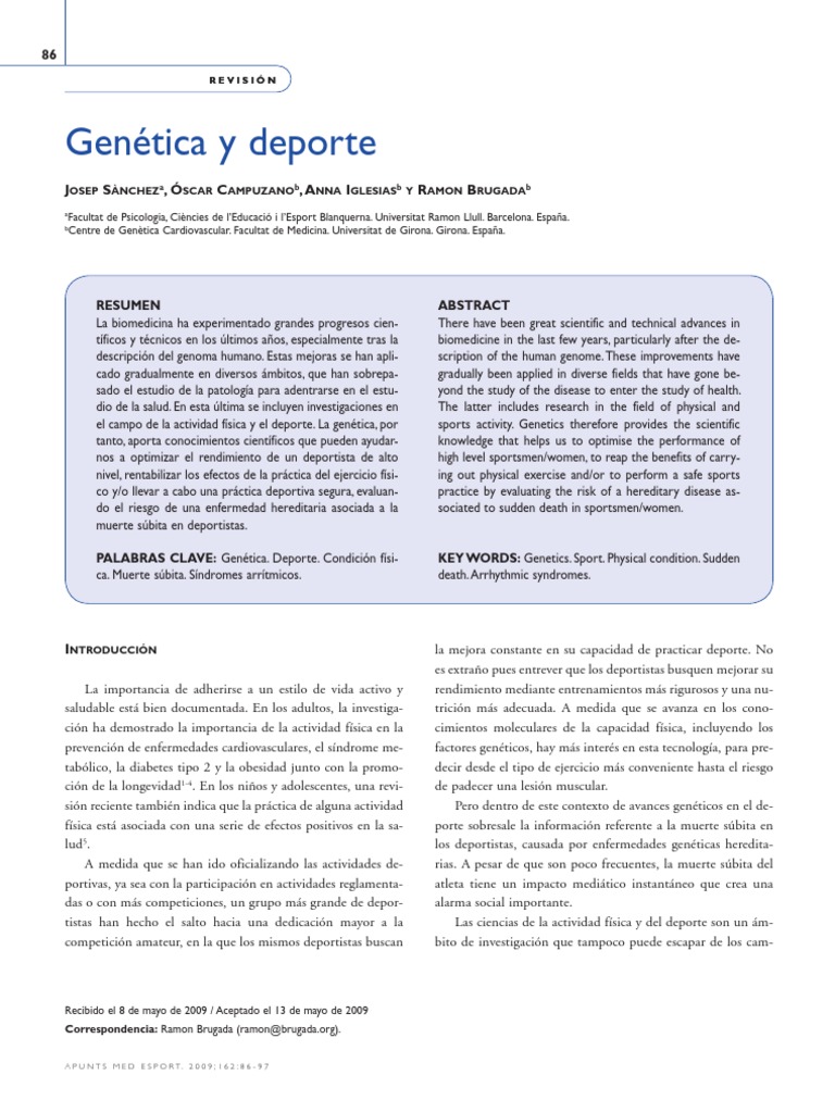 Articulo Genética y Deporte | PDF | Genotipo | Adn