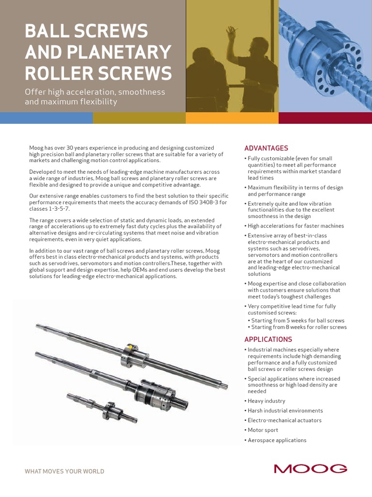 Moog-Ball Screws Planetary Roller Screws-Datasheet | Screw | Industries ...