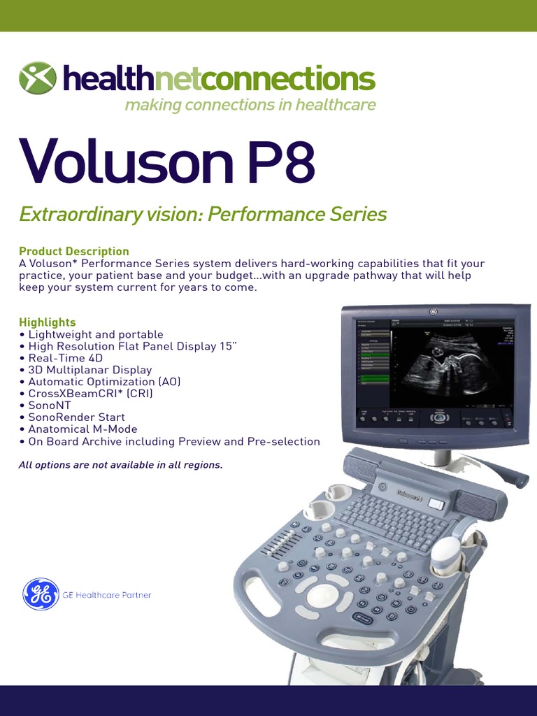 Voluson P8 Datasheet | PDF | Heart Valve | Data Compression