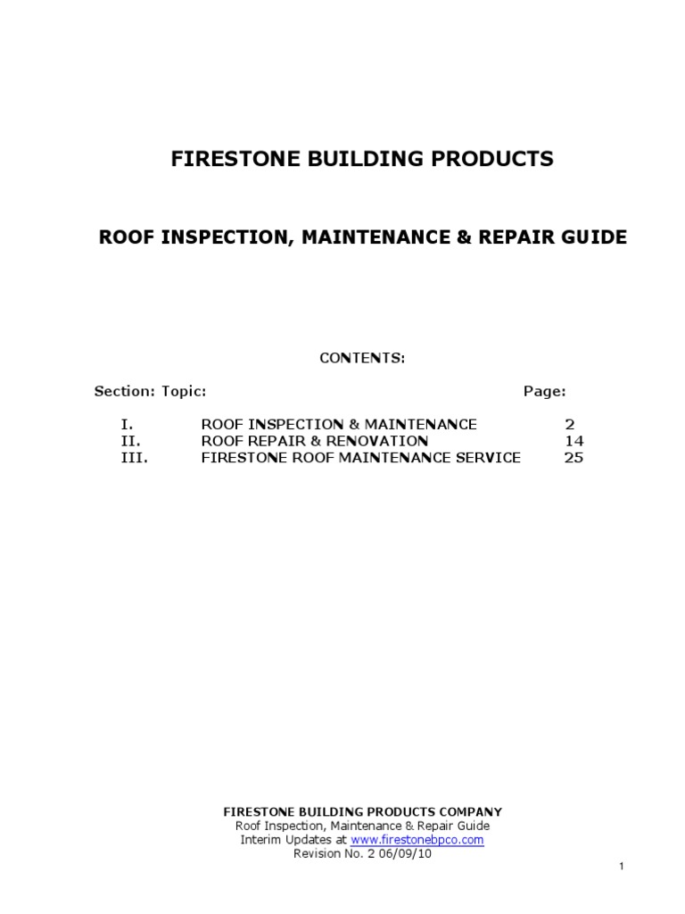 Firestone Building Products Roof Inspection, Maintenance & Repair Guide ...