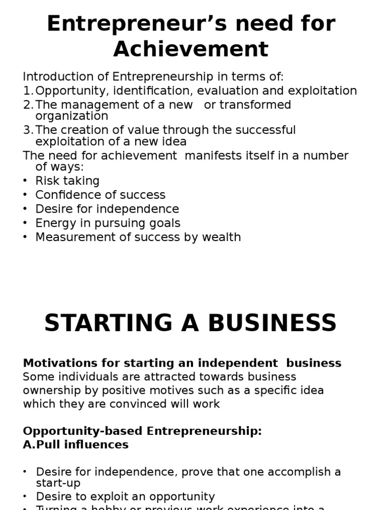 Entrepreneurship - Starting A Business | PDF | Entrepreneurship ...